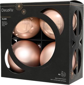 Kaemingk Weihnachtskugeln Glas 10cm 4 Stück - matt & glänzend - Große Christbaumkugeln Weihnachtsbaumkugeln für Weihnachten - Christbaumschmuck & Weihnachtsbau