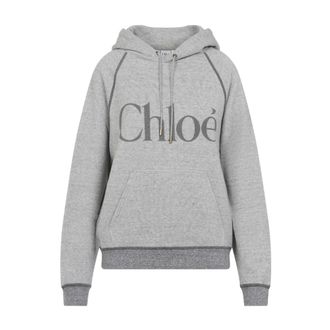 Chlo&eacute; Femme, Sweatshirts et sweats &agrave; capuche, Gris, Taille: 36 FR Sweat &agrave; capuche oversize avec logo