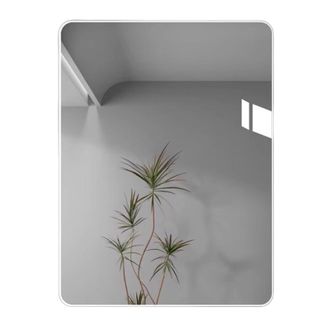 Generic Schminkspiegel Badezimmerspiegel Verzerrungsfrei Rechteck Runden Ecken f&uuml;r Dekoration Schlafzimmer Wohnzimmer Eingangsbereich Badezimmer(White,80x100 