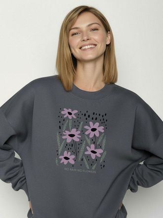 Greenbomb Sweatshirt Core No Rain (1) 100% Organic Cotton, GOTS, weit geschnitten, Rundhals