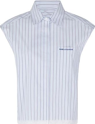 Isabelle Blanche Femme, Blouses et Chemises, Bleu, Taille: 36 FR Chemise ray&eacute;e
