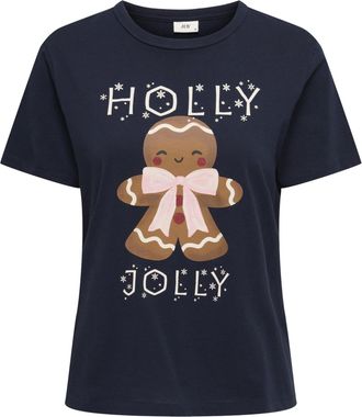 Jacqueline de Yong JdY Damen Jdymichigan Life S/S Xmas Top JRS Atk, Sky Captain, Large