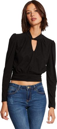 Morgan Damen 222-twist T-Shirt, Schwarz, XS