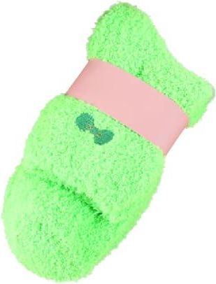 Generic Chaussettes de lit souples pour femme, chaussettes courtes en polaire thermique avec poign&eacute;es antid&eacute;rapantes, chaussettes de sommeil douces pour lhive