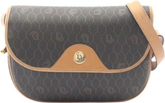 Dior Sac bandouli&egrave;re en toile enduite PVC nid dabeille cuir Pre-owned - Femme - Pre-owned - Brun - Taille: ONE Size