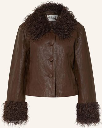 Lollys Laundry Lollys Laundry Jacke Tracyll In Lederoptik Mit Kunstfell braun
