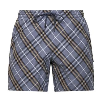 Burberry Wave Check Nylon Badeshorts - - Swimwear - Herren - Blau - S