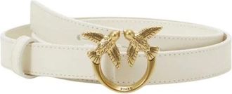 Pinko Pinko, Femme, Accessoires, Blanc, Taille: S Ceinture en cuir avec boucle logo
