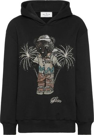 Philipp Plein Femme, Sweatshirts et sweats &agrave; capuche, Noir, Taille: 40 FR Sweat &agrave; capuche Teddy Palms