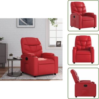 vidaXL Relaxsessel Rot Kunstleder - Relaxsessel - Fernsehsessel - Lederlook - Beistelltisch - Lounge Chair - The Living Store