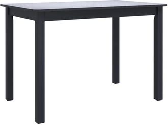 vidaXL Esstisch Schwarz 114x71x75 cm Gummiholz Massiv - Vidaxl