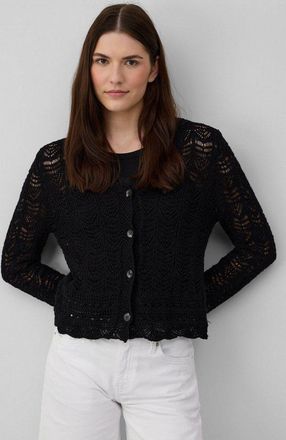 s.Oliver Cardigan Indoor-Jacke Cardigan aus Ajourstrick mit V-Ausschnitt