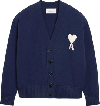 Ami Femme, Pulls, Bleu, Taille: 40 FR Cardigan De Coeur
