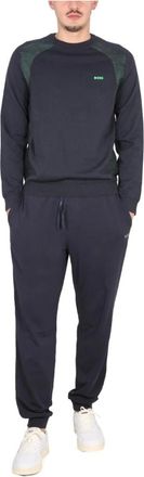 HUGO BOSS Homme, Sport, Bleu, Taille: XL Ribbed Panel Tracksuit Set