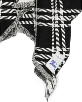 Burberry Wool Blend Check Cape - Black