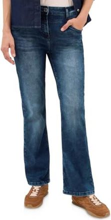 Cecil 3716837 Jean Bootcut, Bleu foncé délavé, 27W / 30L Femmes