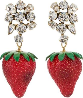 Saint Laurent Crystal Strawberry Earrings