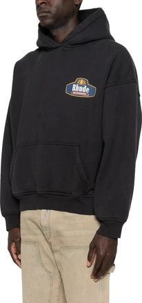 Rhude Homme, Sweatshirts et sweats &agrave; capuche, Noir, Taille: XL Pouch Pocket SweaT-shirt
