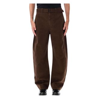 Christophe Lemaire Belted Twisted Pant - - Trousers - Herren - Braun - L