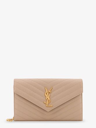 Saint Laurent Leather crossbody bag with metal Cassandre logo - SAINT LAURENT - gender_Woman