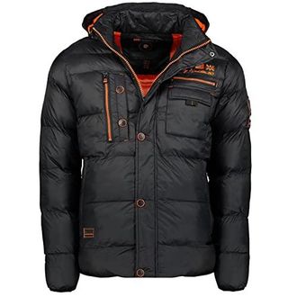 Geographical Norway Homme Veste Matelass&eacute;e Veste DHiver - avec Doublure Chaud Anorak - Veste DExt&eacute;rieur pour la Hiver / Automne dans Bundle avec UD Beanie - Noir, XL