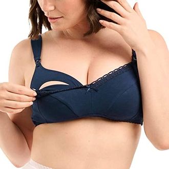 Sans Complexe Modèle New Calin - Soutien-Gorge maternité Emboitant sans Armatures - Femme - 100D - Bleu Marine