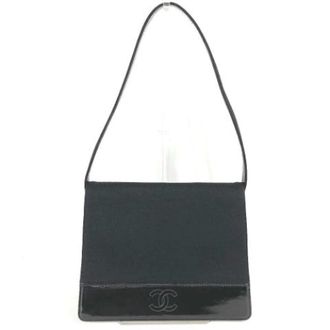 Chanel Sac bandouli&egrave;re en coton Pre-owned - Femme - Pre-owned - Noir - Taille: ONE Size