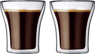 Bodum Assam 2-teiliges Kaffeeglas-Set (Doppelwandig, Mundgeblasen, Spülmaschinengeeignet, 0,2 liters) transparent, 4555-10US, 0,2L