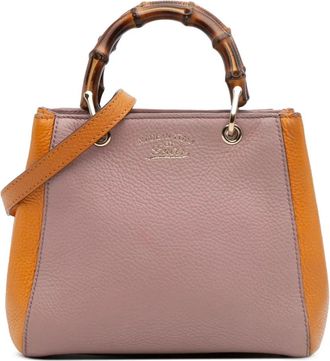Gucci mini sac à main Bamboo Shopper en cuir de veau Bicolor (2016-2025) - Rose