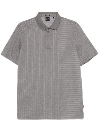 BOSS polo &agrave; rayures multiples - Gris