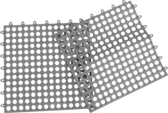 Beaupretty 2 St&uuml;ck rutschfeste PVC Bodenmatten mit Abflussl&ouml;chern Ineinandergreifende Antirutschmatten f&uuml;r Bad Balkon und Garten Sichere Fu&szlig;matten f&uuml;r Nasse B&ouml;de