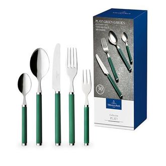 Villeroy & Boch Play! Green Garden Tafelbesteck 30 teilig 6 Personen gr&uuml;n, Sp&uuml;lmaschinenfest, Besteck Bunte Griffe, Besteck Kunststoffgriffe, Besteck Set, Essbesteck,