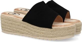 Shoes & Blues Sabots en jute pour femme, design confortable et moderne avec la pelle lisse, parfaits pour le printemps-&eacute;t&eacute;, Noir, 37 EU