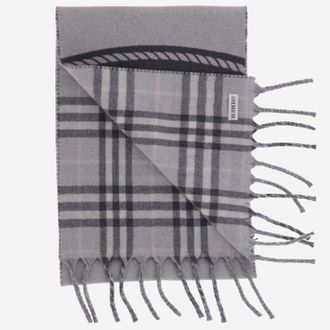 Burberry Reversible Cashmere Logo Scarf - Gray