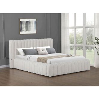 Habitat et Jardin Habitat Et Jardin - Lit double en tissu avec coffre Tignes - 140 x 190 cm - Beige