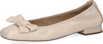Caprice Damen Ballerinas aus Leder mit Blockabsatz, Beige (Ecru Perl.Deer), 39 EU