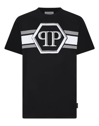 Philipp Plein Round Neck T-Shirt Hexagon Line