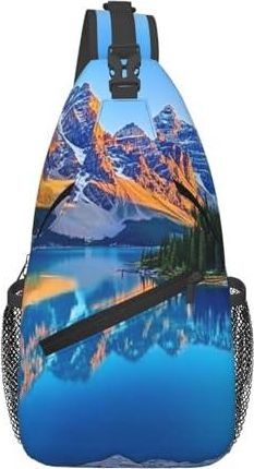 Generic Sac &agrave; dos &agrave; bandouli&egrave;re paysage de lac montagne, sac &agrave; dos de voyage pour homme, sac &agrave; dos de randonn&eacute;e