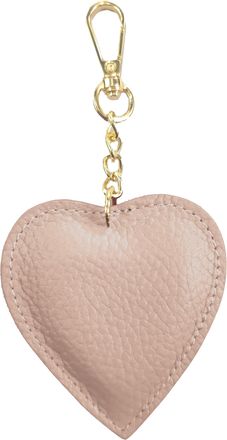 modamoda.de SA05 Leder Schl&uuml;sselanh&auml;nger, Taschenanh&auml;nger, handmade in Italy (Herz/Rosabeige)