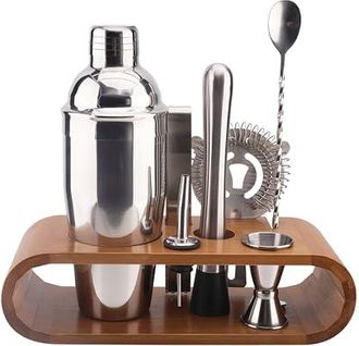 COOK CONCEPT Komplettes Cocktail-Set mit Bambushalter