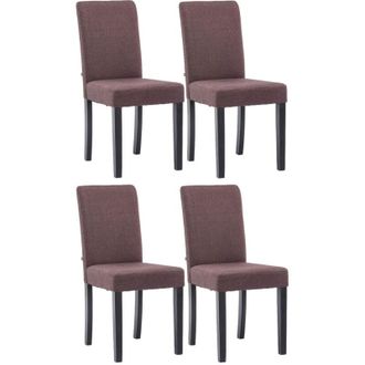 Clp Ensemble de 4 chaises de vinaigre ina en tissu brun, Schwarz