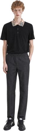 Burberry Check Collar Cotton Polo Shirt