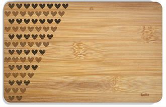 Wallario Frühstücksbrettchen aus Holz, Holzunterlage, Holzbrettchen Muster Herzen, Größe 22 x 14 cm