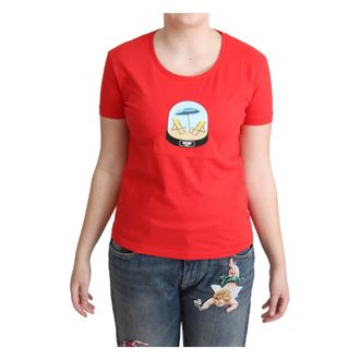 Moschino Rundhals-T-Shirt mit kurzen &Auml;rmeln - - Tops - Damen - Rot - L