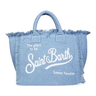 MC2 Saint Barth Femme, Sacs, Bleu, Taille: ONE Size Vanity Linen Tote Bag