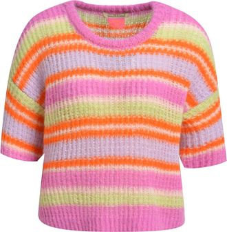 Smith & Soul Strickpullover SMITH & SOUL, Damen, Gr. XXL, hot orange print, Strick, Obermaterial: 40% Polyacryl, 30% Alpaka, 30% Polyamid, gestreift, normal, Rundh