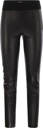 Brunello Cucinelli Femme, Pantalons, Noir, Taille: 38 FR Leggings en cuir Nappa Stretch