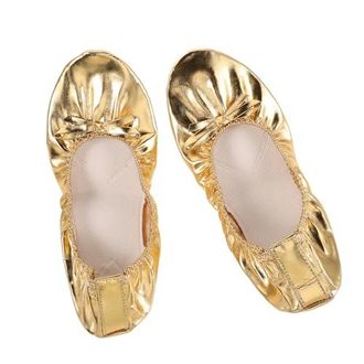 Valiclud Chaussures de Danse Contemporaine Dorées pour Femmes Semelle Souple et Haute Élasticité Adaptées Ballet Danse du Ventre et Yoga Légères et Amortissant