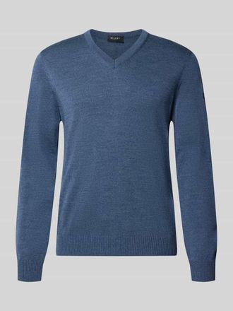 Maerz Regular Fit Strickpullover aus reiner Schurwolle mit V-Ausschnitt