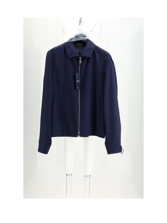 Dior Mens Jacket Reversible Cannage Blue Wool Fleece